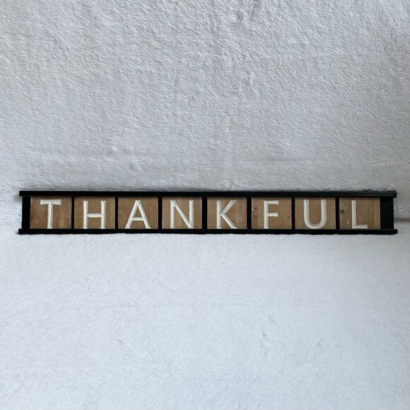 Accents | Thankful Letter Block Metal Hanging Sign Home Decor Wall ...